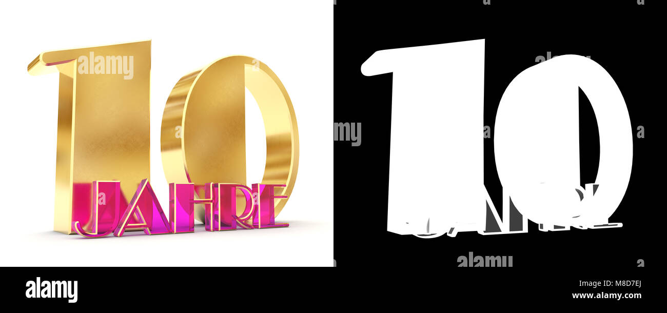 Number ten years (10 years) celebration design. Anniversary golden ...