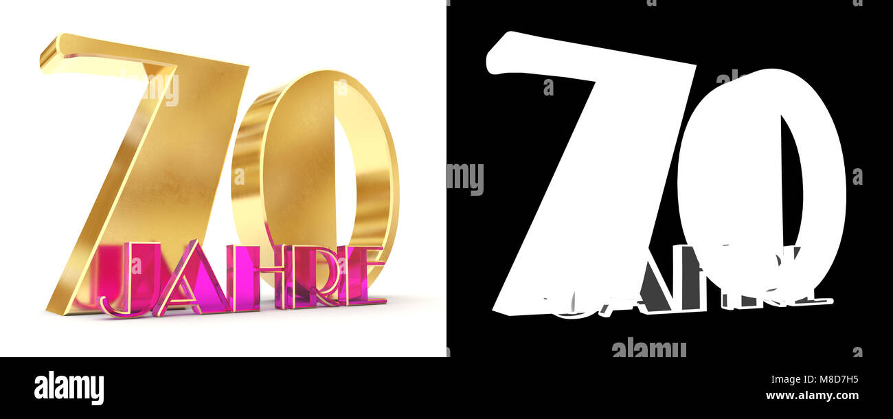 Number seventy years (70 years) celebration design. Anniversary golden ...