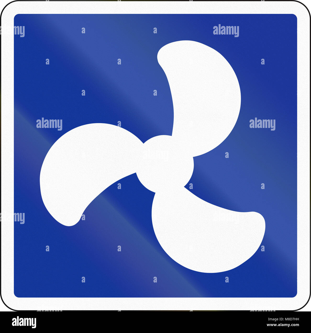 German inland water navigation sign - Machine driven vessels are ...