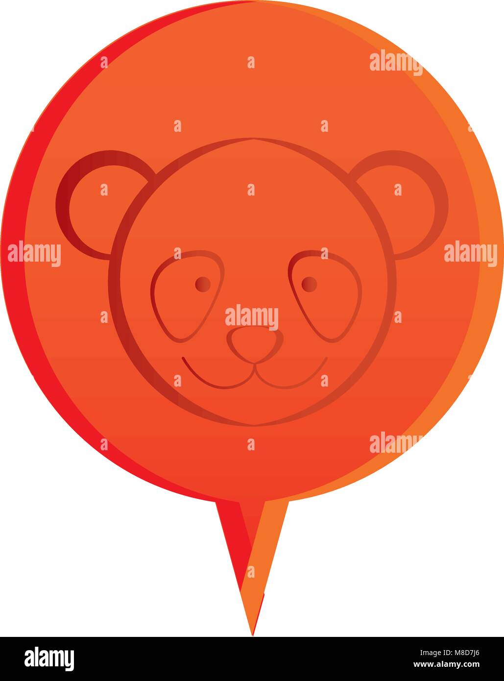 red round chat bubble with bear animal inside Stock Vector Image & Art ...