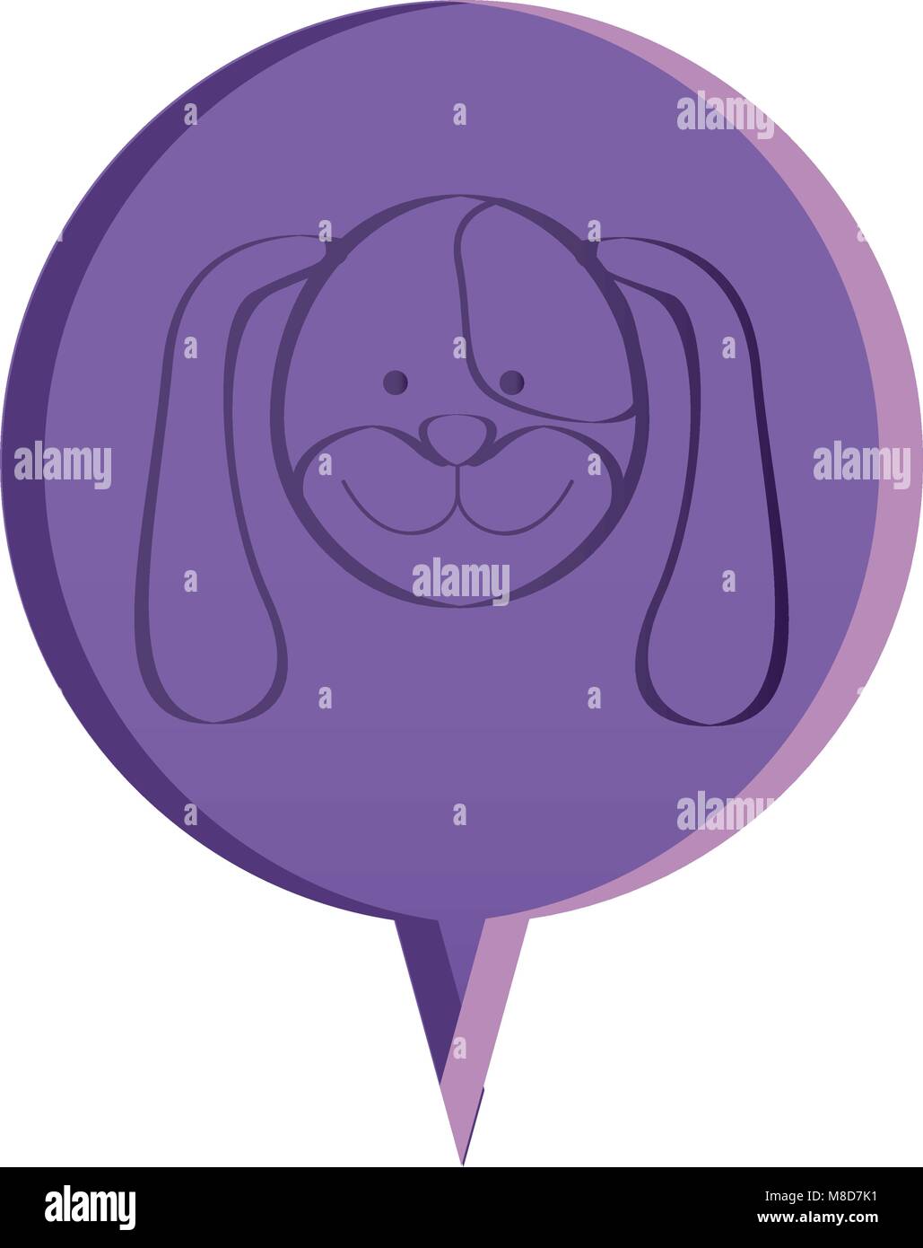 purple round chat bubble with dog animal inside Stock Vector Image ...