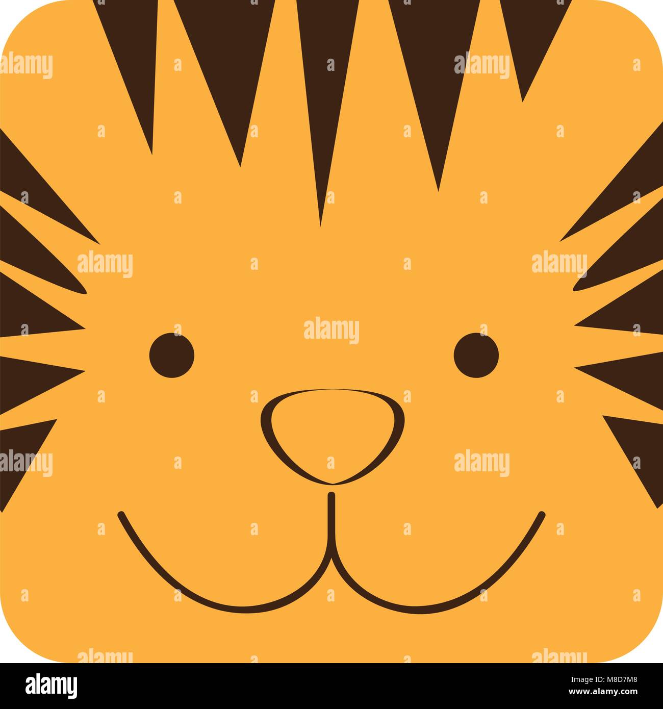 yellow square tiger animal face expression Stock Vector Image & Art - Alamy