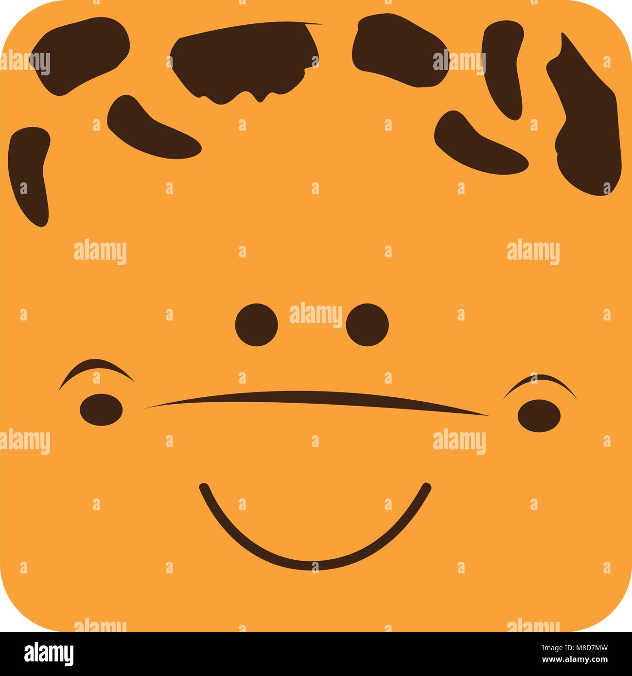 yellow square giraffe animal face expression Stock Vector Image & Art ...