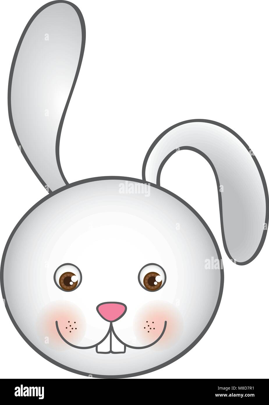 white cute rabbit head cartoon Stock Vector Image & Art - Alamy
