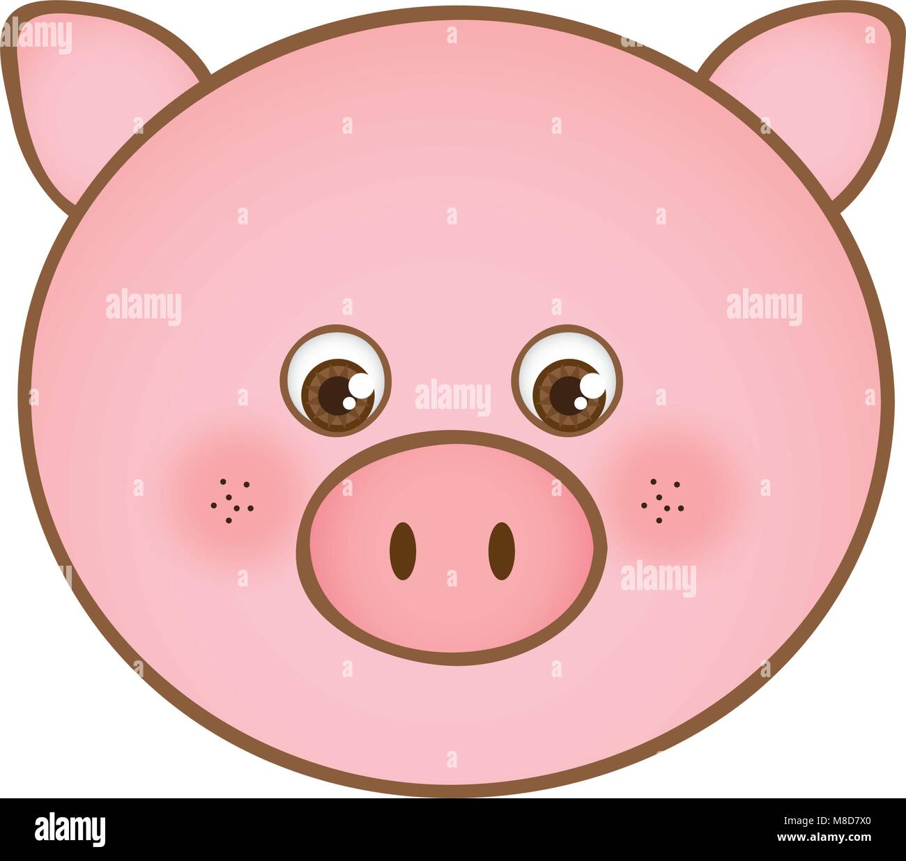 cute pig animal head expression Stock Vector Image & Art - Alamy