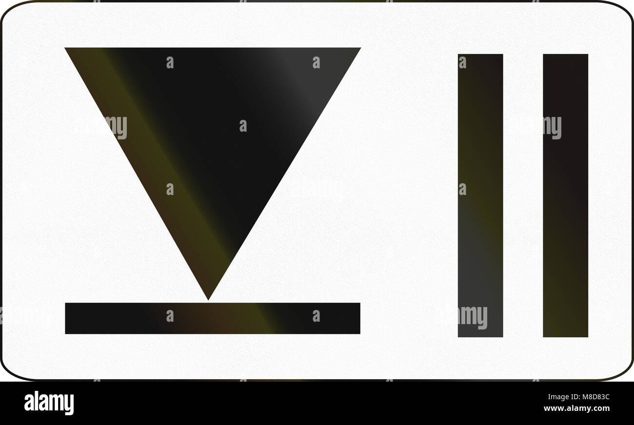 German inland water navigation sign - High water mark Stock Photo - Alamy