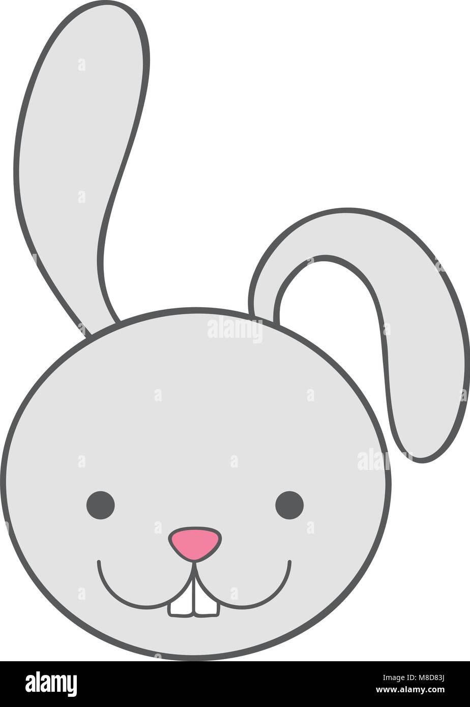 white cute rabbit head cartoon Stock Vector Image & Art - Alamy