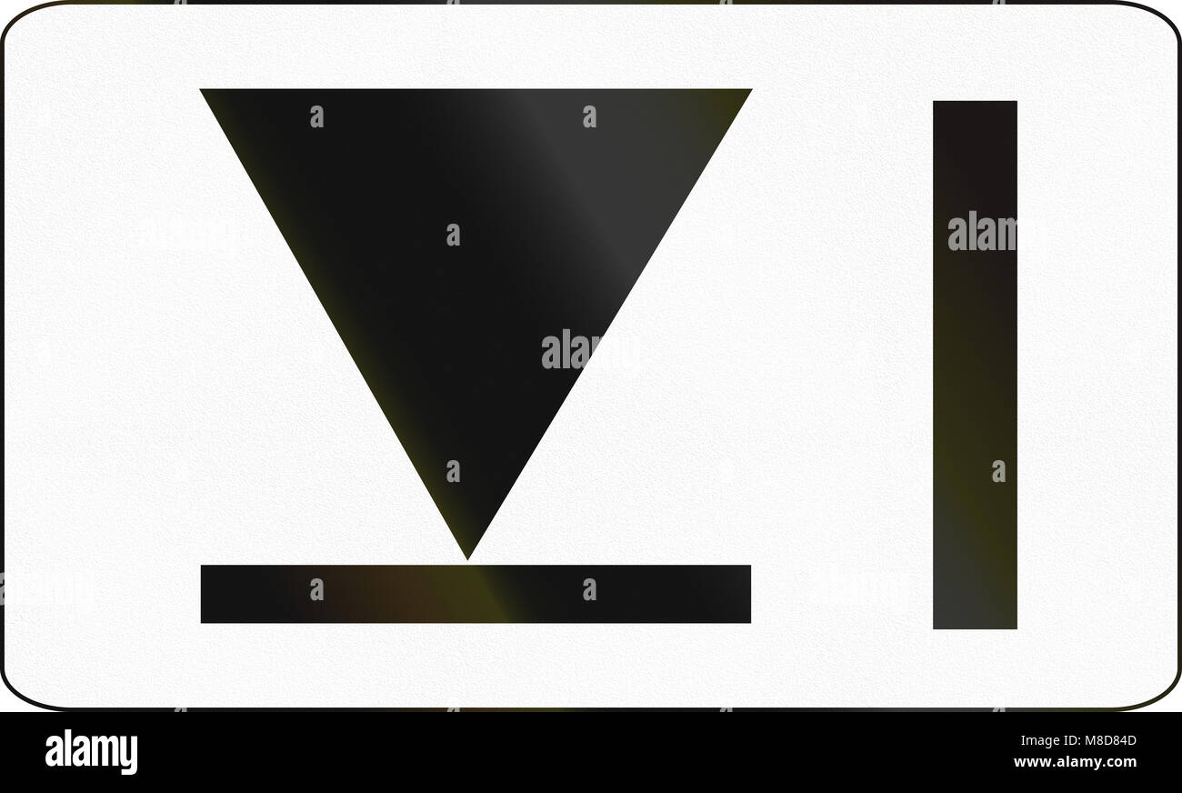 German inland water navigation sign - High water mark Stock Photo - Alamy