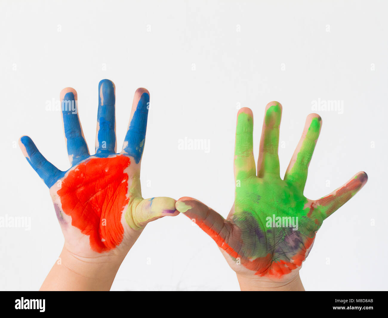 colorful hand on white background Stock Photo - Alamy
