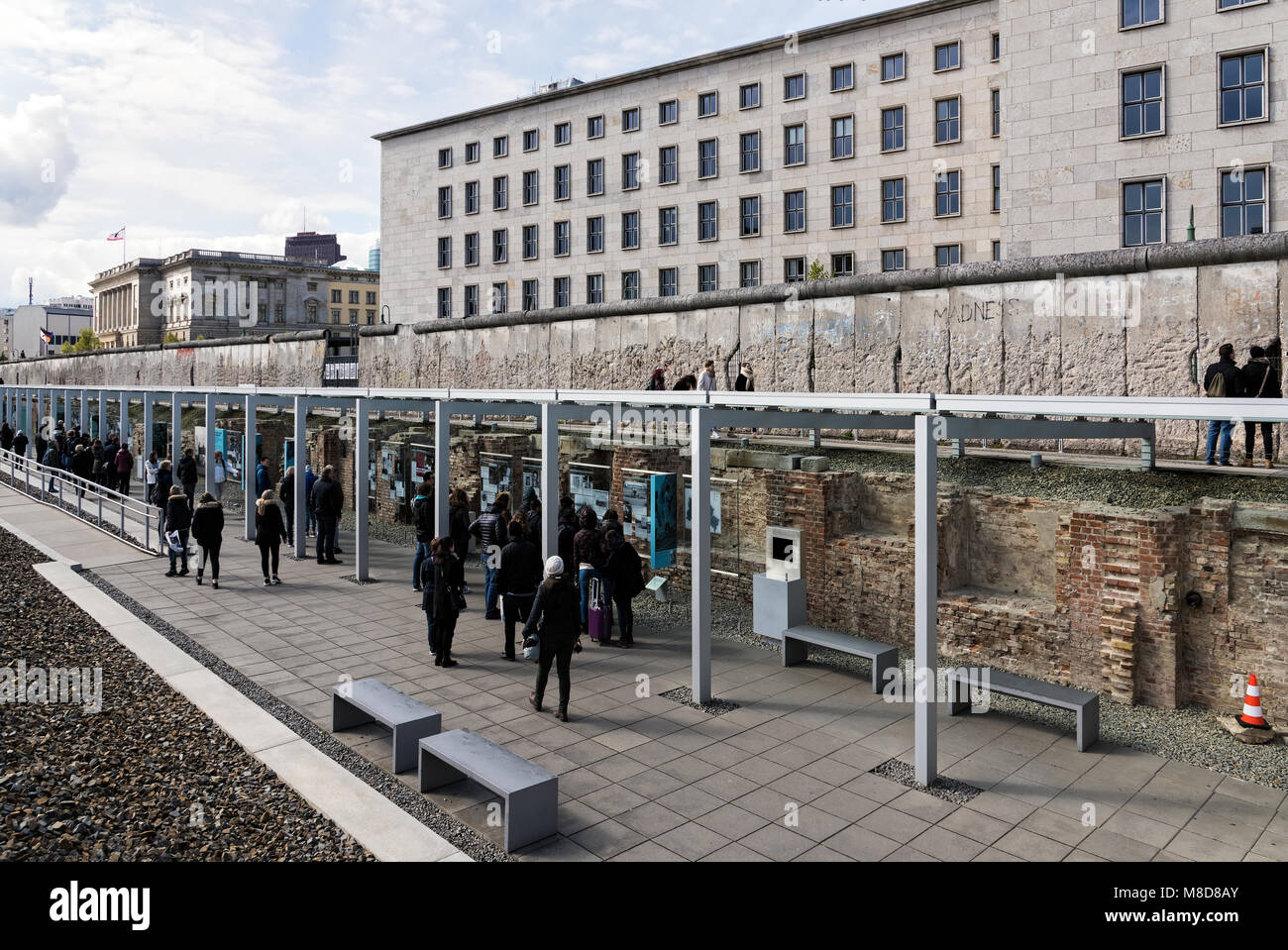 Tourists visit the Topography of Terror, an outdoor and indoor history ...