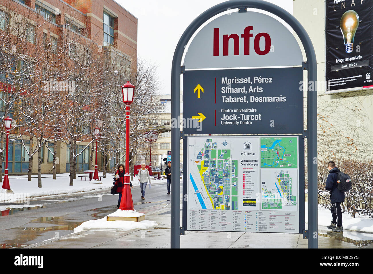 View of the campus of the University of Ottawa near University Square ...