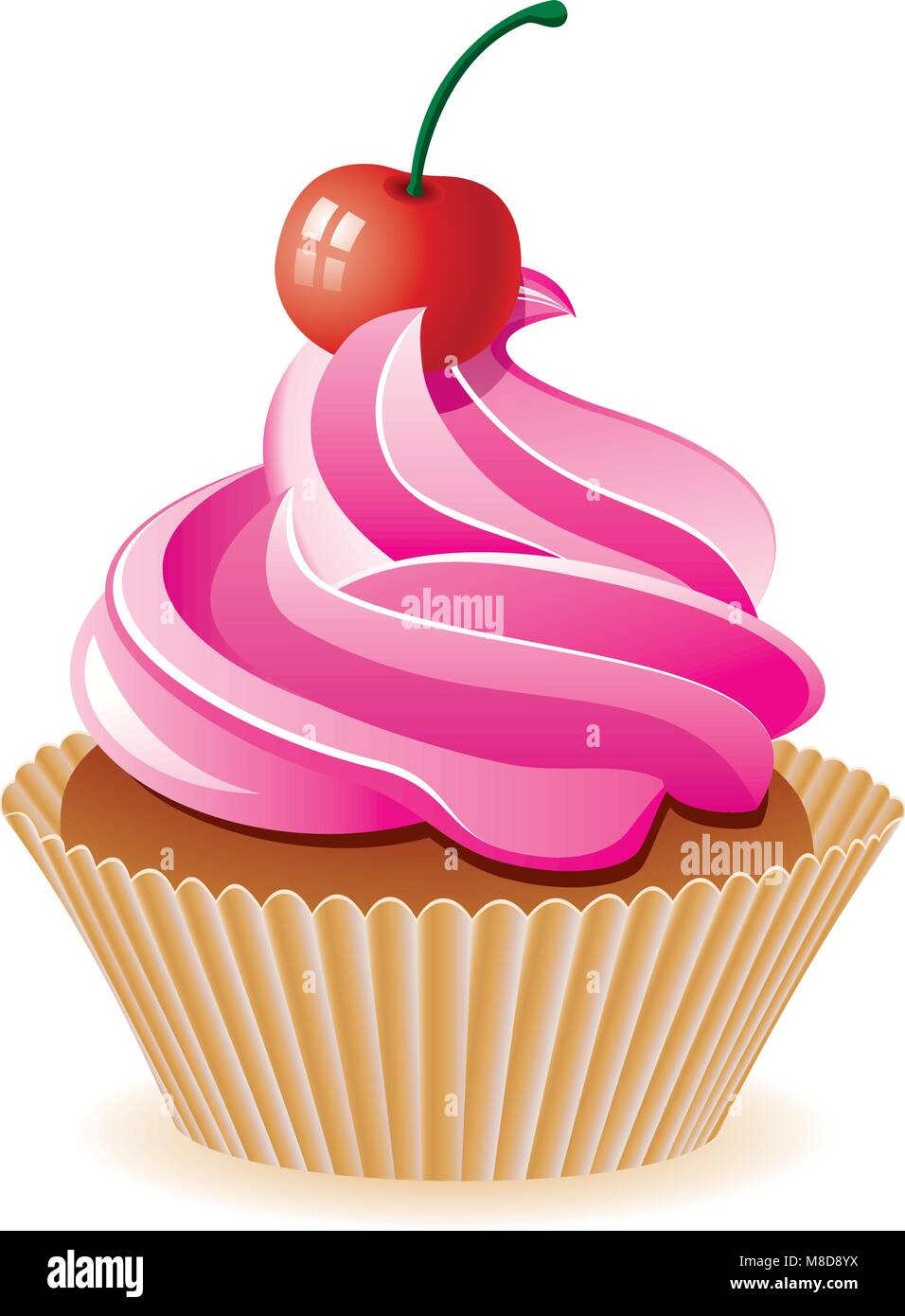 Delicious pink cupcake Stock Vector Images - Alamy