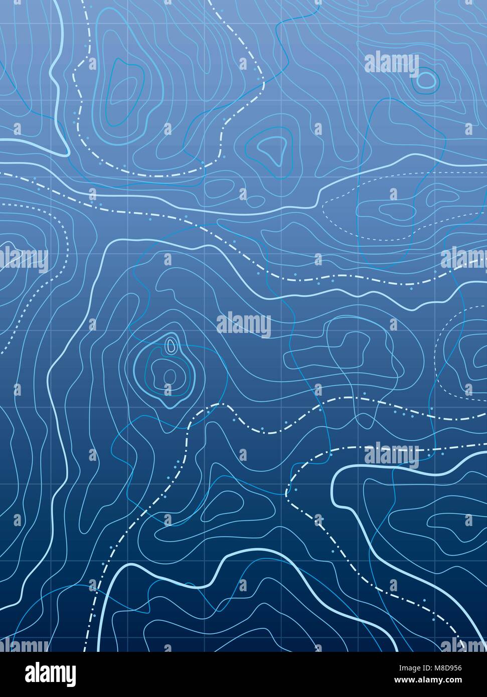 vector abstract blue map with wavy lines Stock Vector Image & Art - Alamy