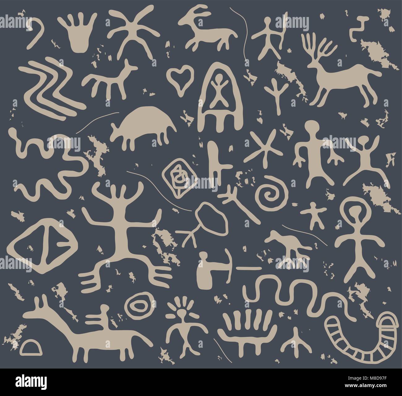 Petroglyph rock art Stock Vector Images - Alamy
