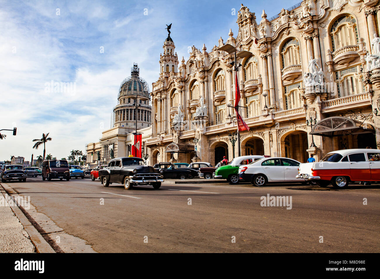 Havana, Cuba - December 12, 2016: Traffic in front of the Capitol and ...