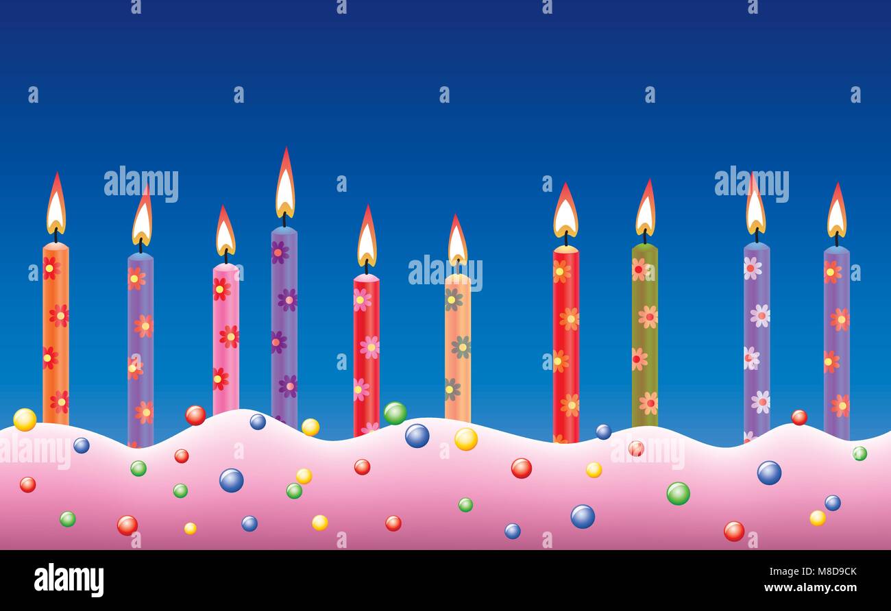 Candle on pink Stock Vector Images - Alamy