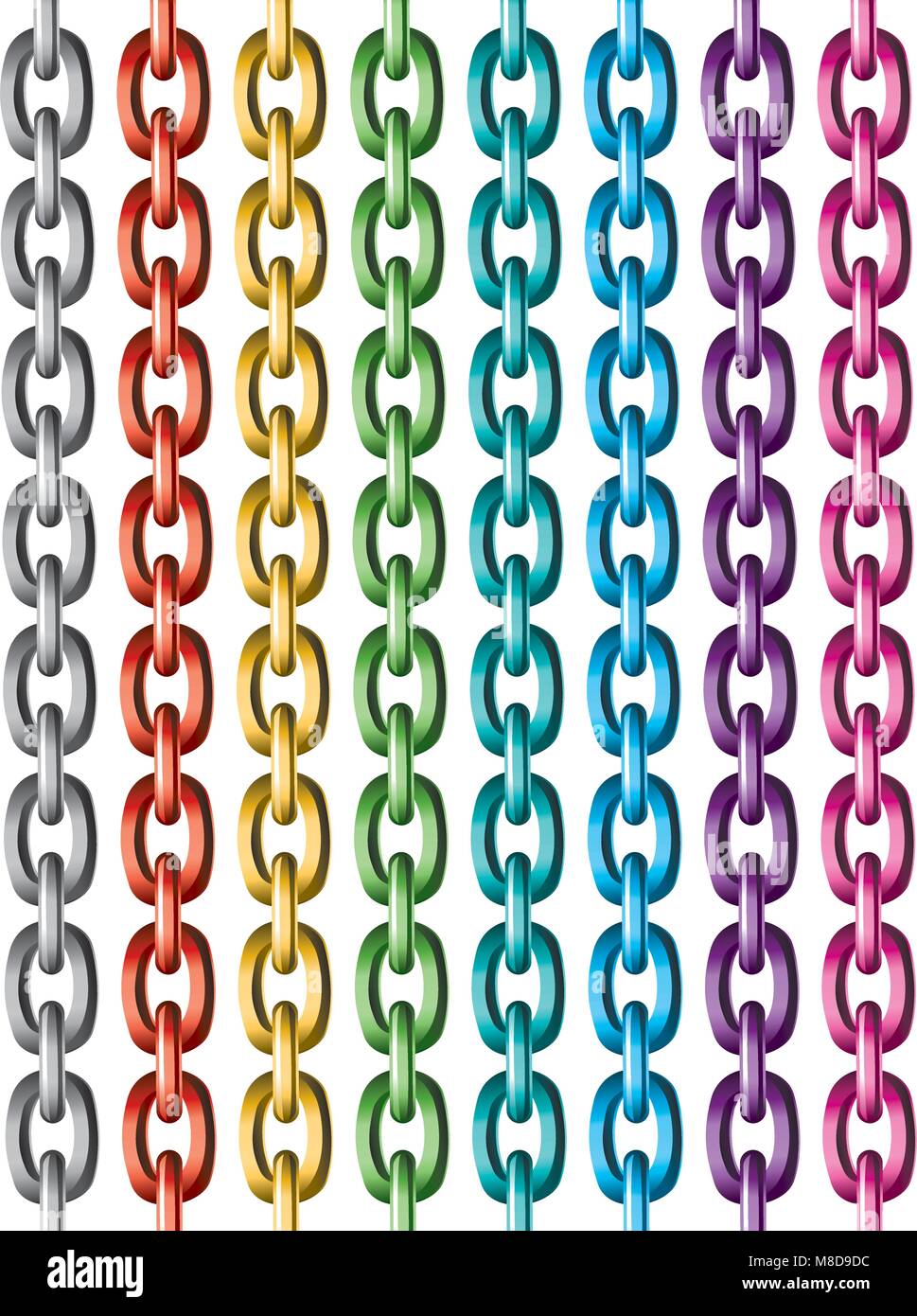 vector set of colorful metal chains Stock Vector Image & Art - Alamy