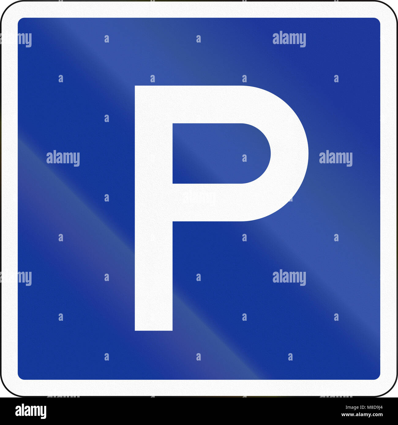German inland water navigation sign - Parking permitted Stock Photo - Alamy