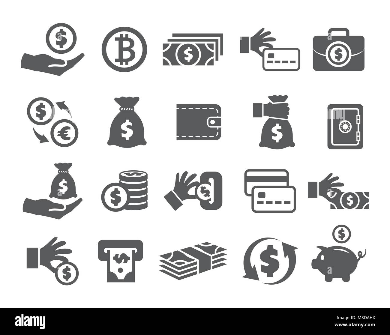 Money icons set Stock Vector Image & Art - Alamy