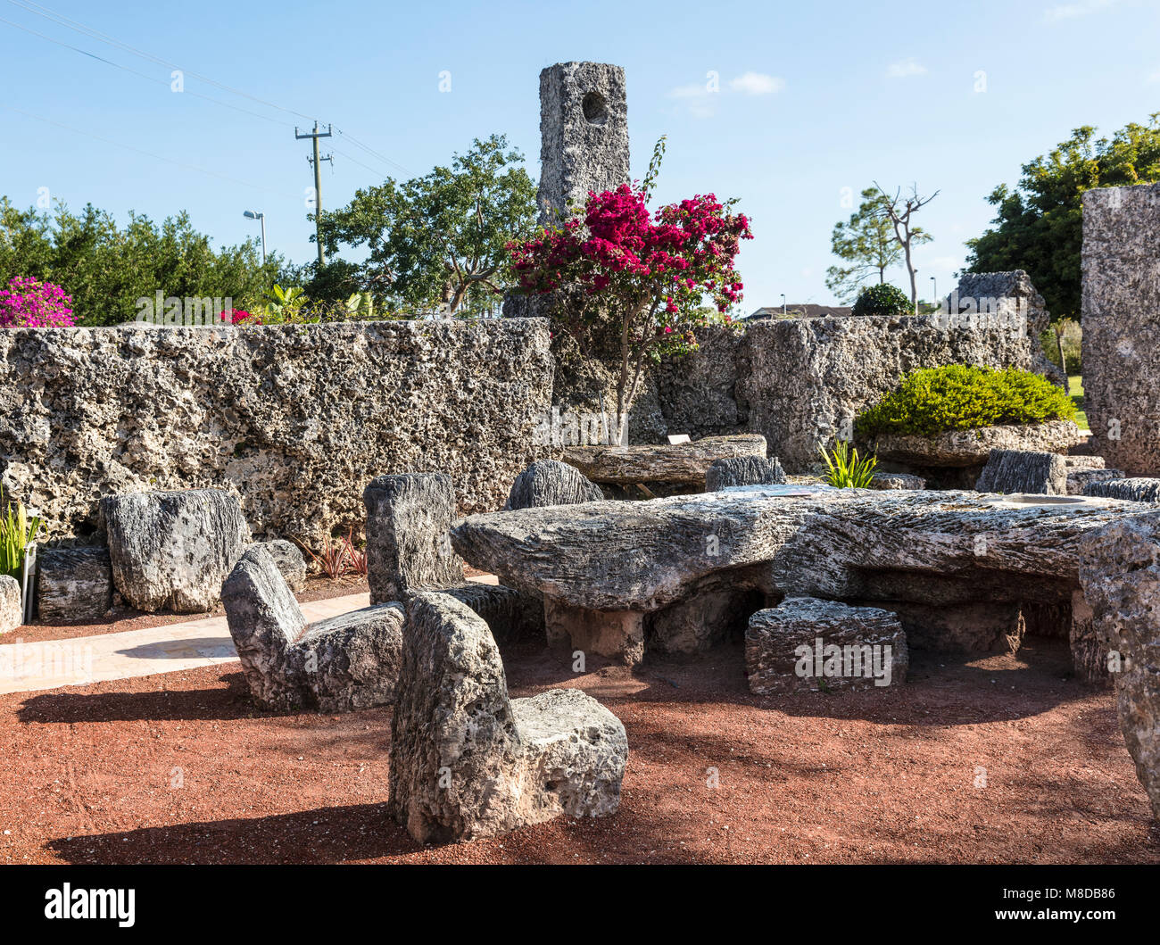 Homestead, FL - March 01, 2018: A view of the Coral Castle in Homestead ...