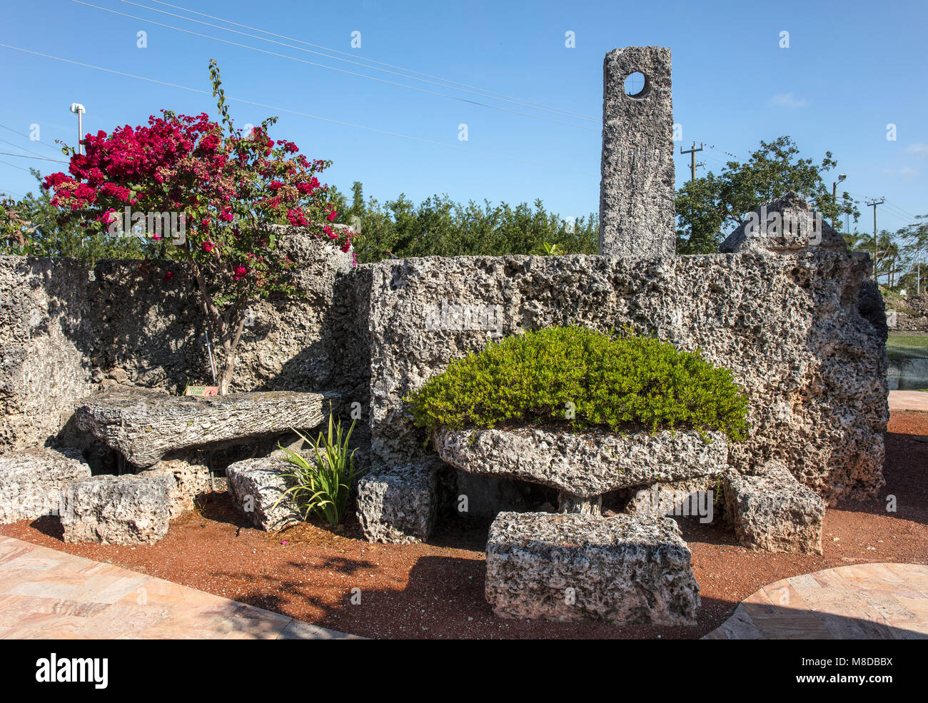Homestead, FL - March 01, 2018: A view of the Coral Castle in Homestead ...