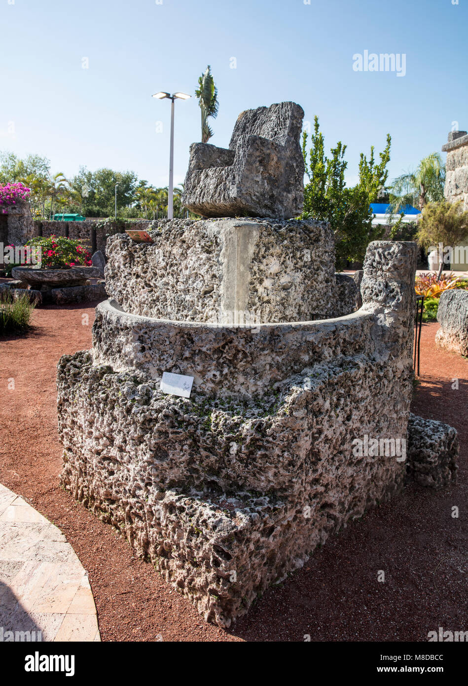 Homestead, FL - March 01, 2018: A view of the Coral Castle in Homestead ...