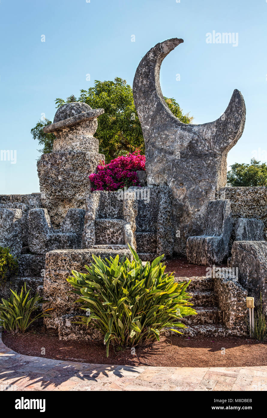 Homestead, FL - March 01, 2018: A view of the Coral Castle in Homestead ...