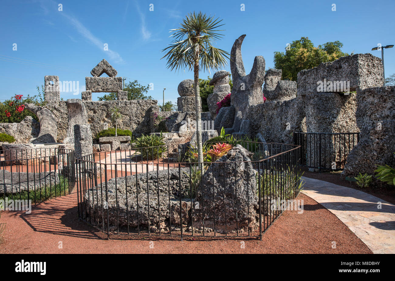 Homestead, FL - March 01, 2018: A view of the Coral Castle in Homestead ...