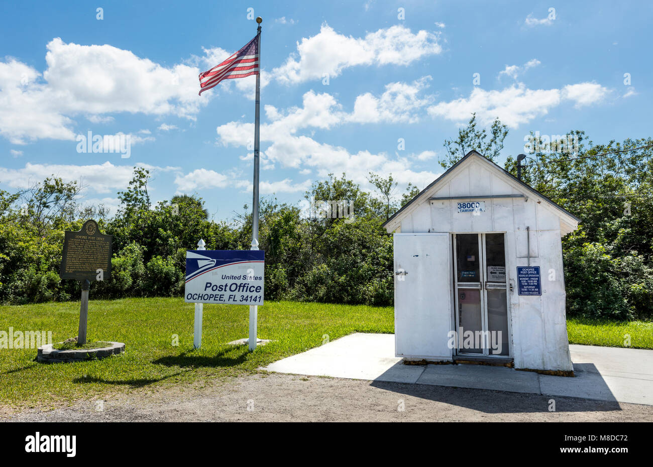 Ochopee, FL - March 01, 2018: A view of the smallest postal office in ...