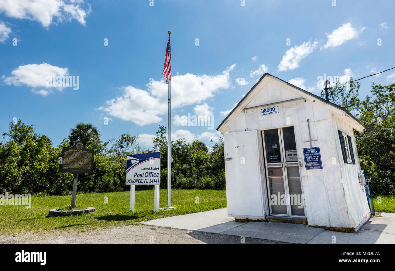 Ochopee, FL - March 01, 2018: A view of the smallest postal office in ...