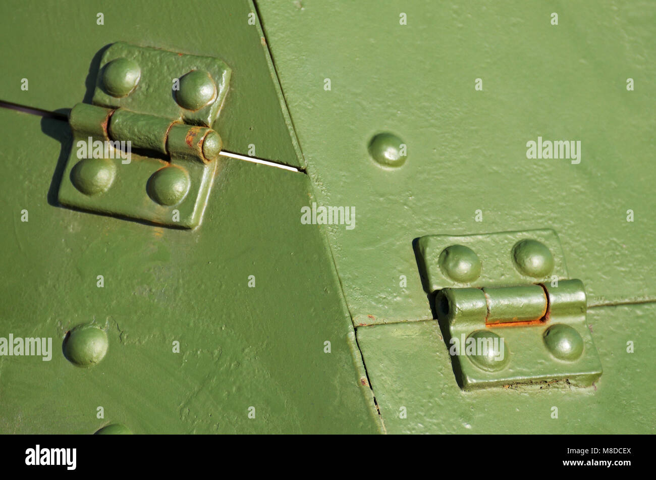 Armor plates on the first armored personnel carriers.The connection of ...