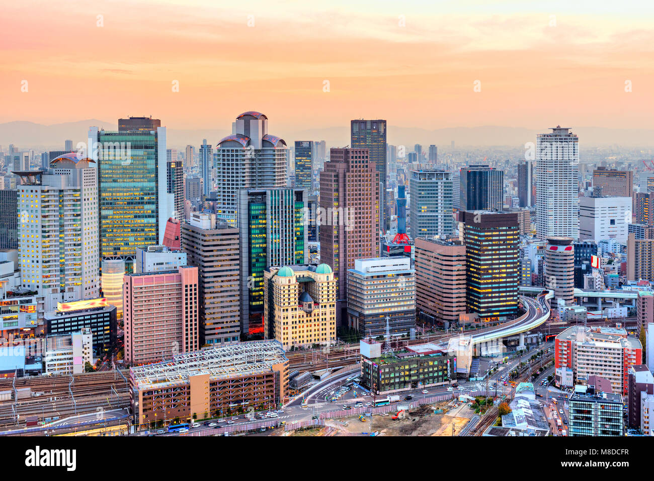 Aerial view of Osaka from Osaka Castle, Japan Stock Photo - Alamy