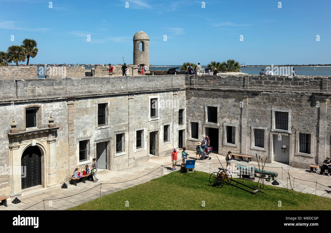 St Augustine, FL - March 07, 2018: A view of Castillo de San Marcos in ...