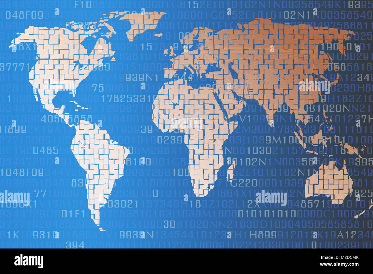 The digital world map of the earth now Stock Photo - Alamy