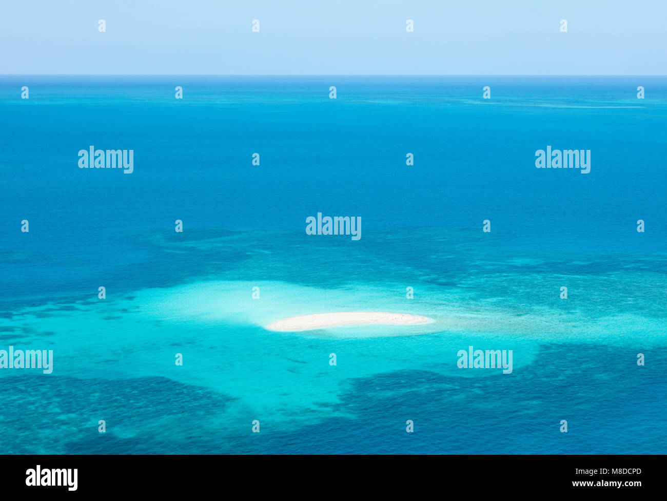 An aerial view of the coral reefs between Key West and Dry Tortugas in ...
