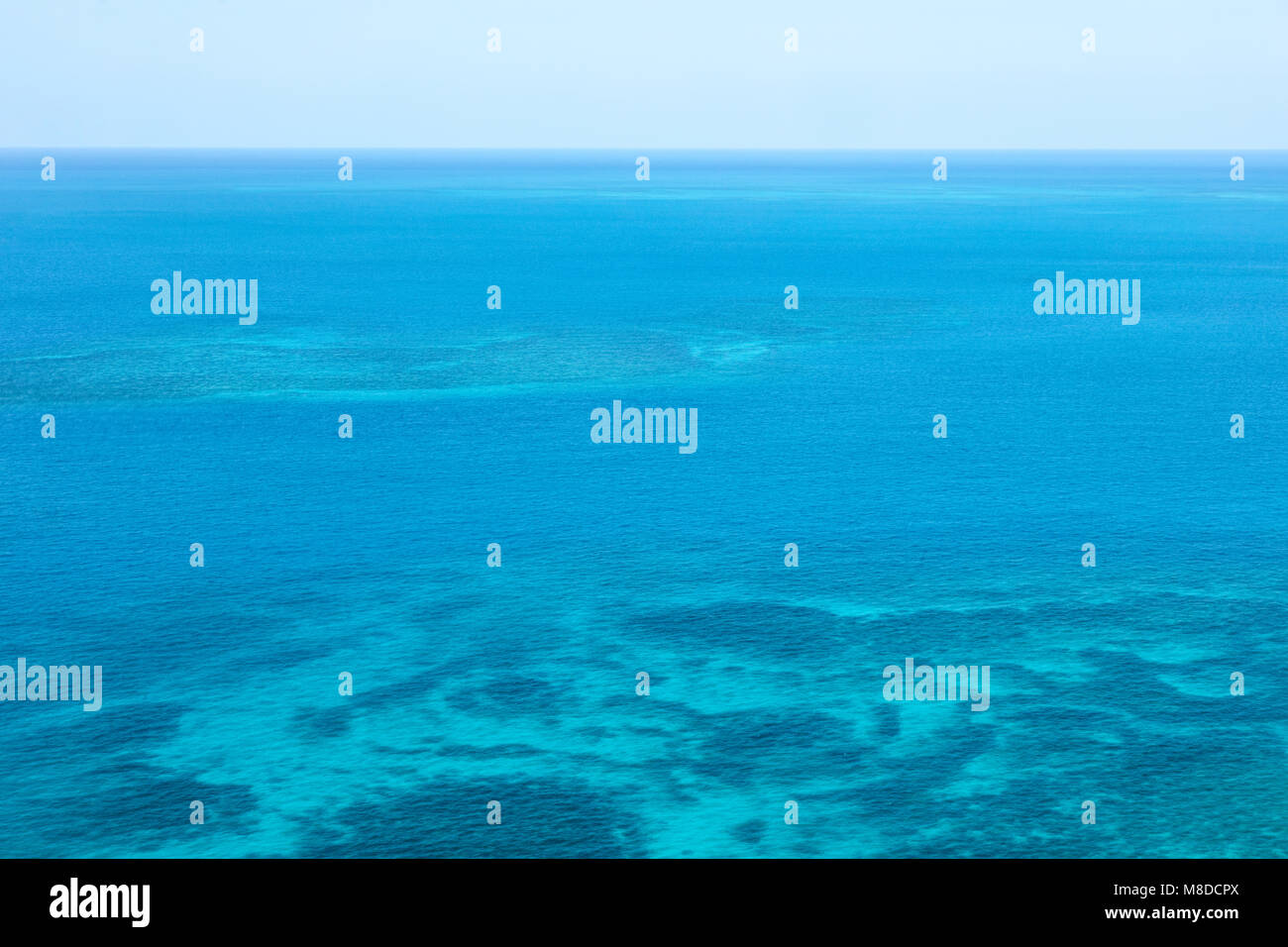 An aerial view of the coral reefs between Key West and Dry Tortugas in ...