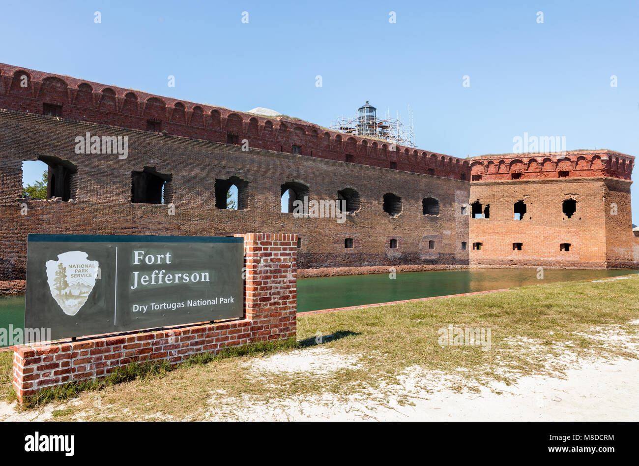 A view of Fort Jefferson, Dry Tortugas National Park, Florida. It ...