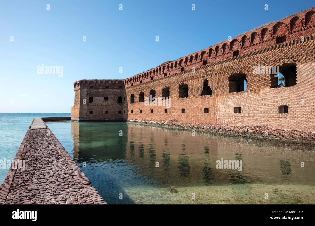 A view of Fort Jefferson and the moat, Dry Tortugas National Park ...