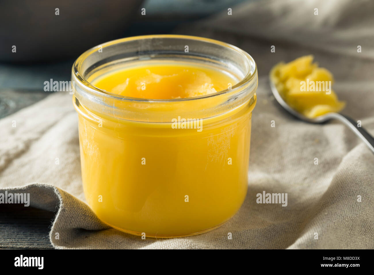 Homemade Clarified Butter Ghee in a Bowl Stock Photo - Alamy