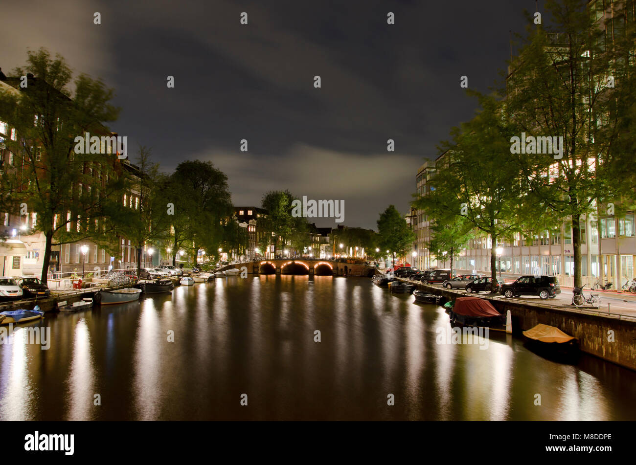 Amsterdam canals night hi-res stock photography and images - Alamy