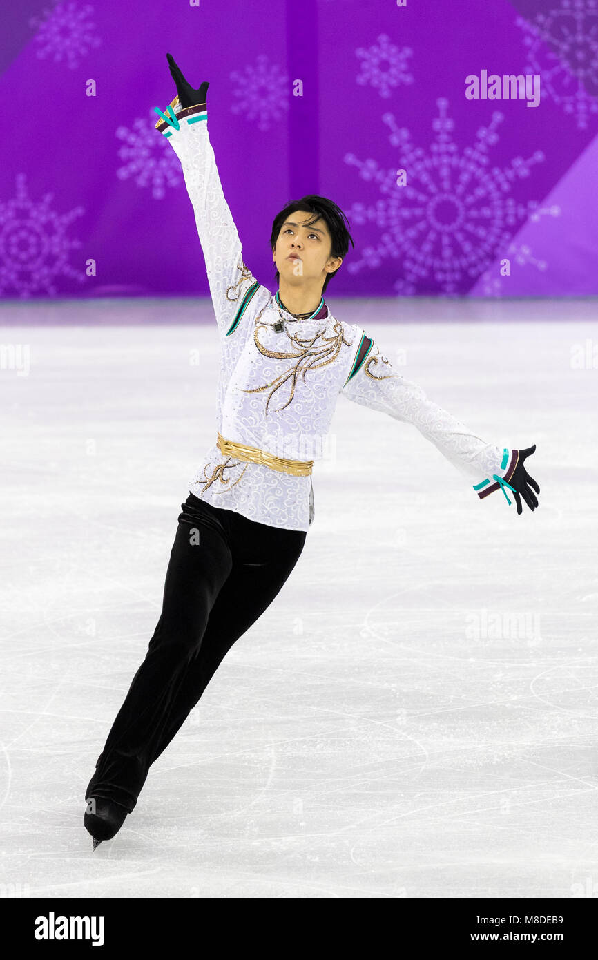 Yuzuru Hanyu (JPN) wins the gold medal in the Figure Skating Men,s ...