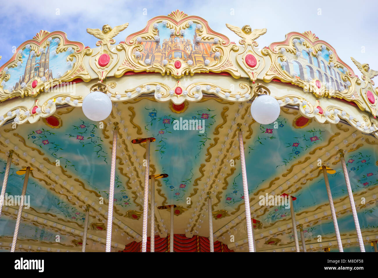 Attraction merry-go-round, beautiful game for children with colorful ...