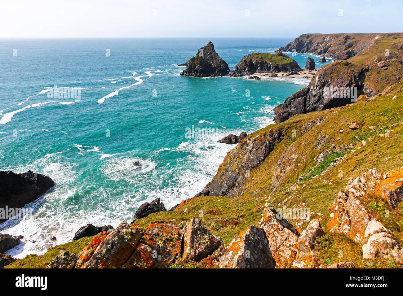 Kynance Cove, Lizard Peninsula, Cornwall, South West England, UK Stock ...
