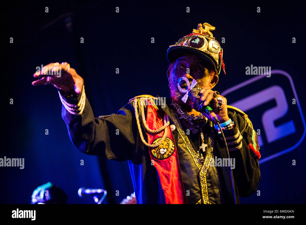 Reggae artist Lee Scratch Perry performing live at Concorde2 in ...