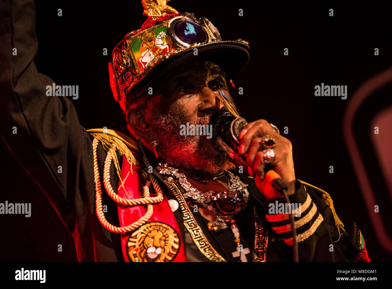 Reggae artist Lee Scratch Perry performing live at Concorde2 in ...