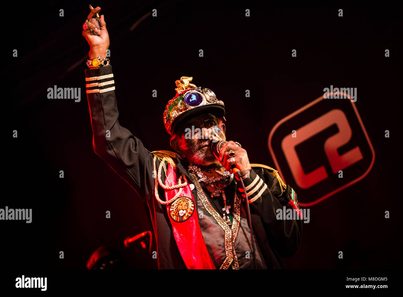 Reggae artist Lee Scratch Perry performing live at Concorde2 in ...