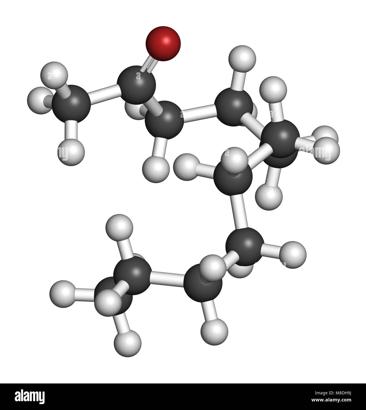 Methyl nonyl ketone (2-undecanone) insect repellent molecule. 3D ...