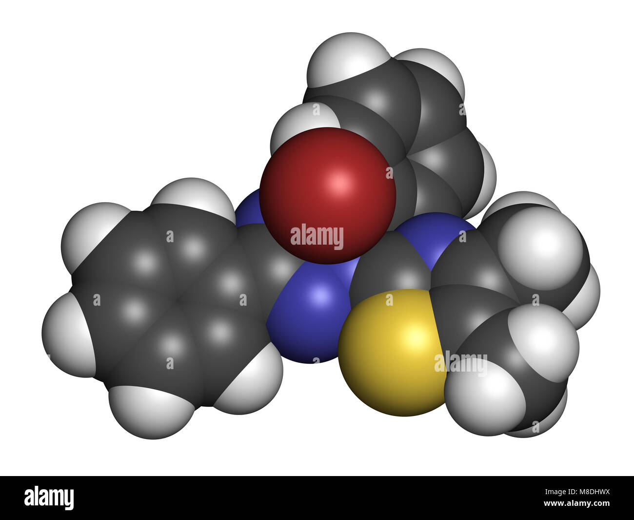 MTT yellow tetrazole dye molecule. Used in MTT assay, used to measure ...