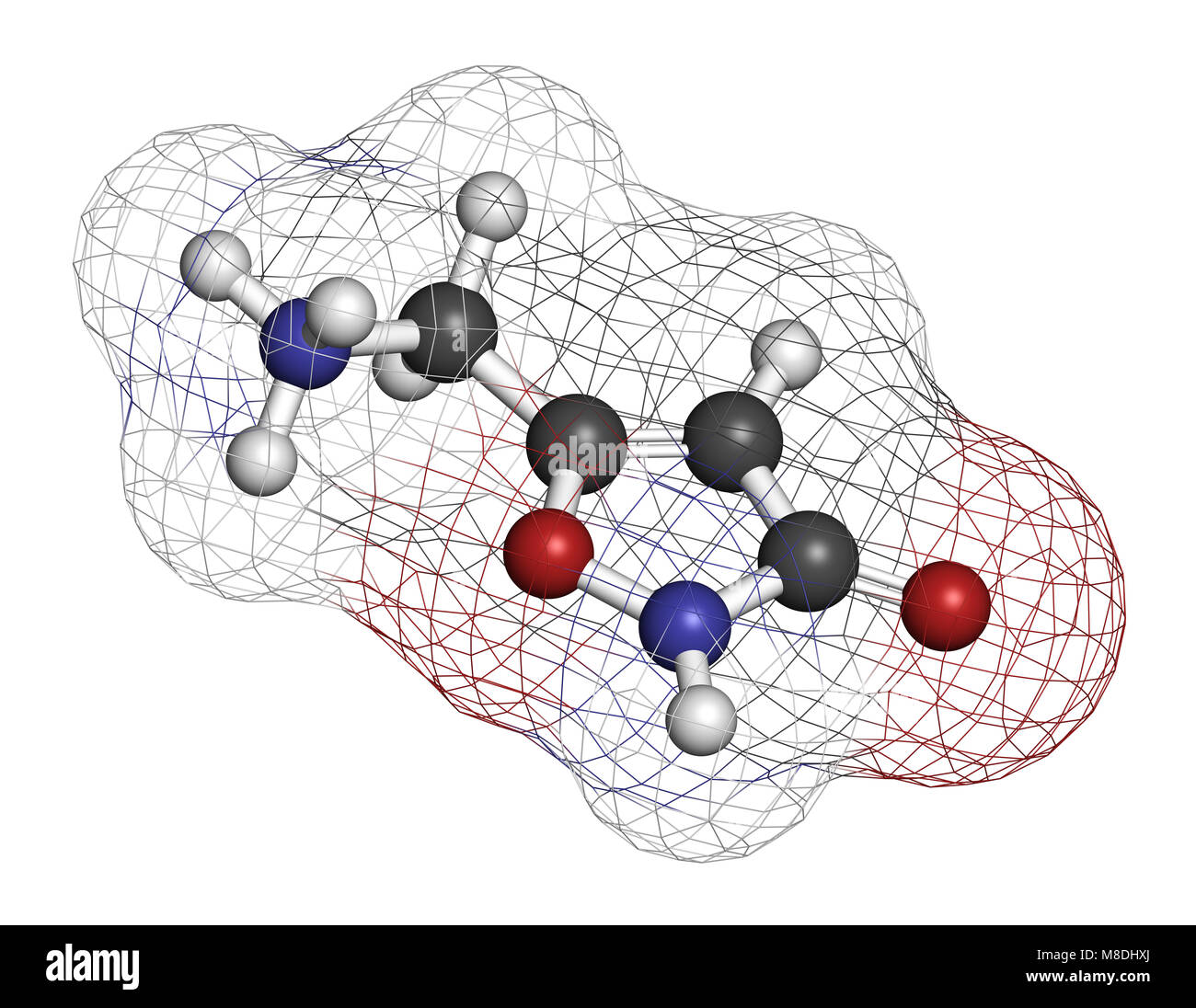 Muscimol (agarin, pantherine) molecule. Main psychoactive component of ...
