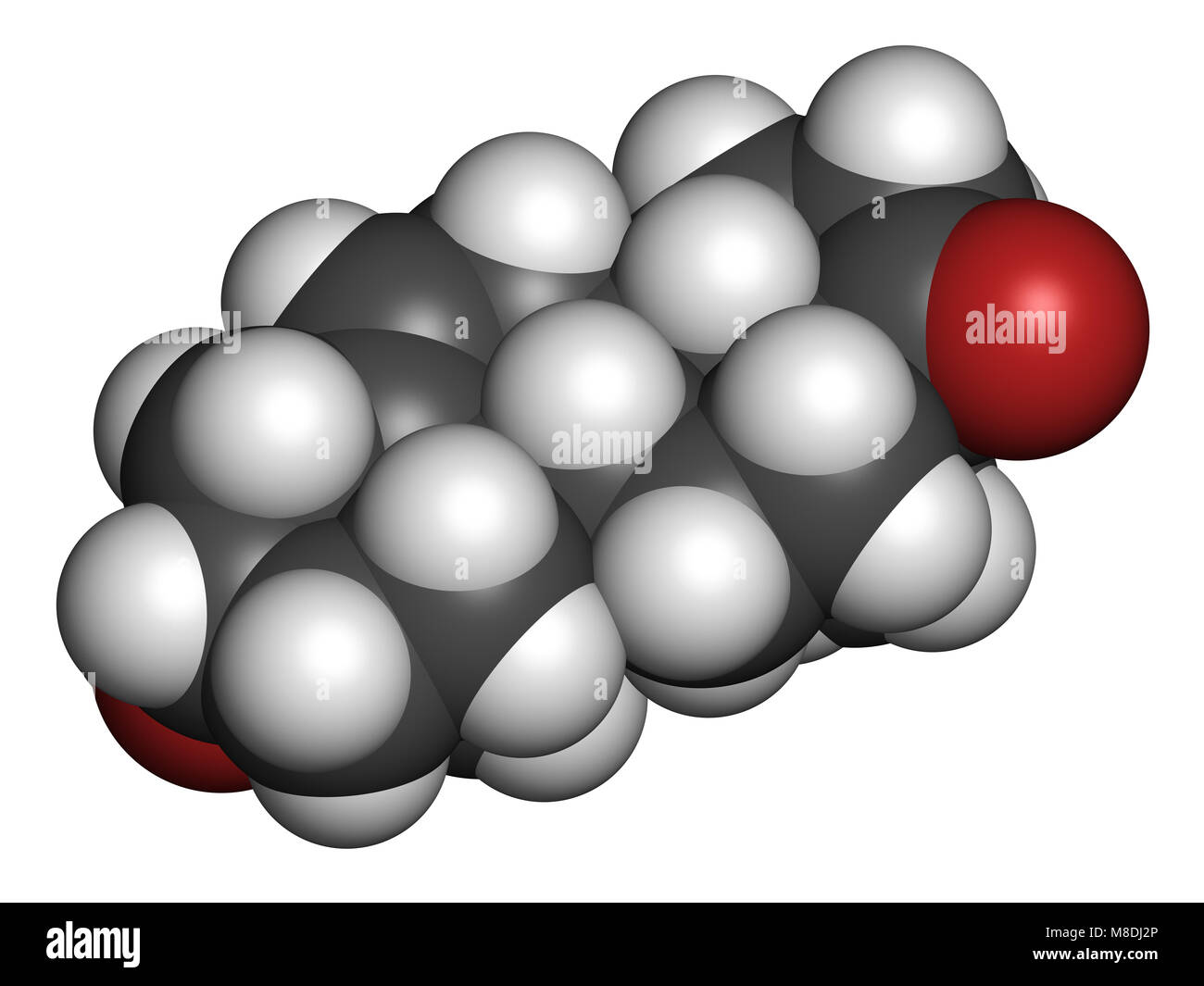 Prasterone (dehydroepiandrosterone, DHEA) drug molecule. 3D rendering ...